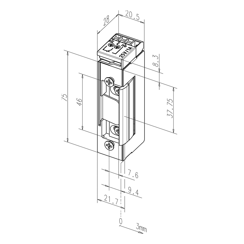 effeff Elektro Türöffner 17RR Arbeitsstrom 17 Ohne Schließblech 6-12 V ...